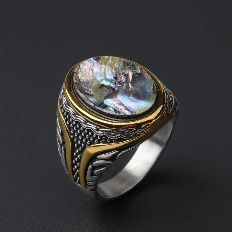 Cavalier Abalone Shell Ring – PlotArmour Store